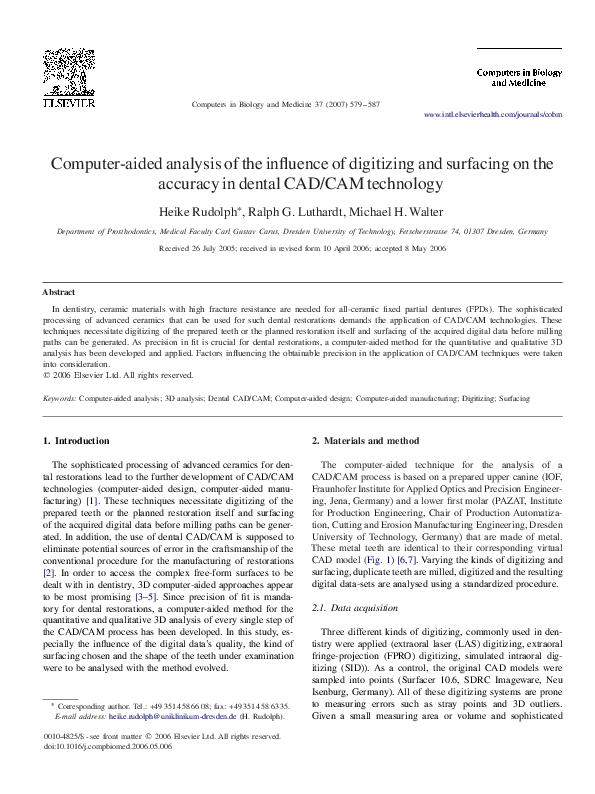 (PDF) Computer-aided analysis of the influence of digitizing and ...