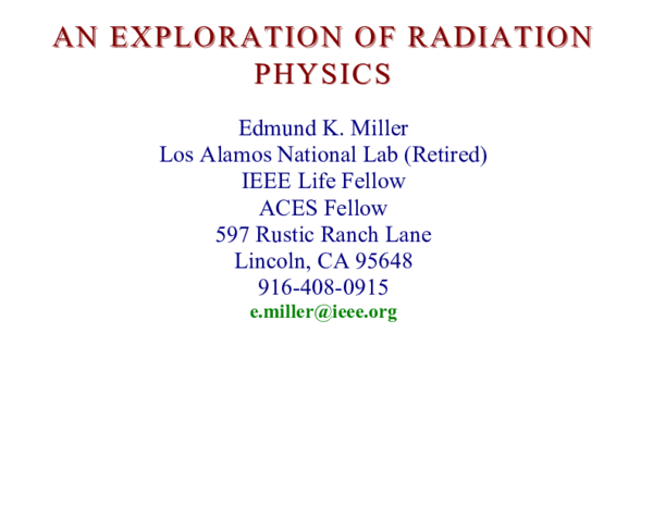 (PDF) Radiation Physics: Geometry and Currents