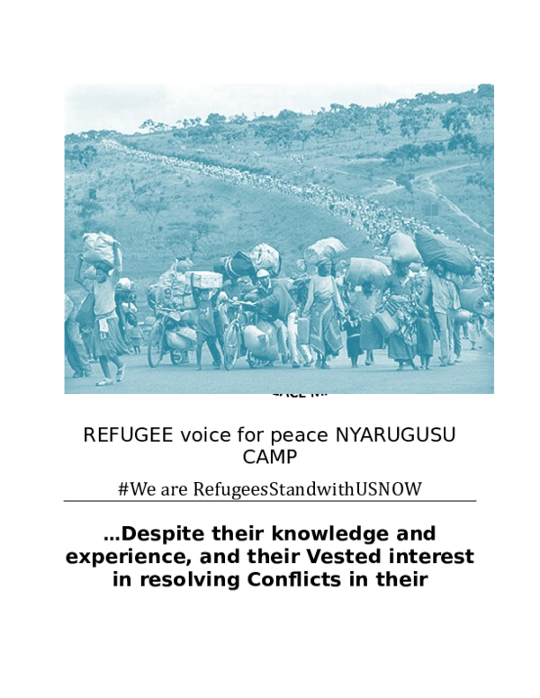 (DOC) REFUGEE voice for peace NYARUGUSU CAMP #We are ...