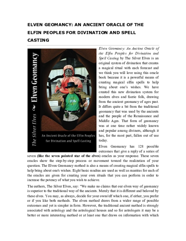 (PDF) Elven Geomancy: An Ancient Oracle of the Elfin Peoples for ...