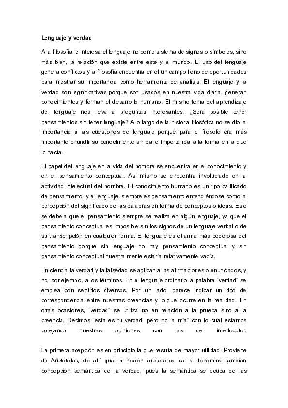 (DOC) Lenguaje y verdad