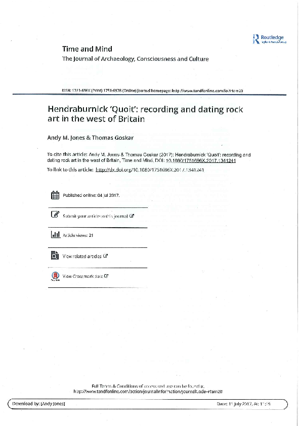 (PDF) Hendraburnick ‘Quoit’: recording and dating rock art in the west ...