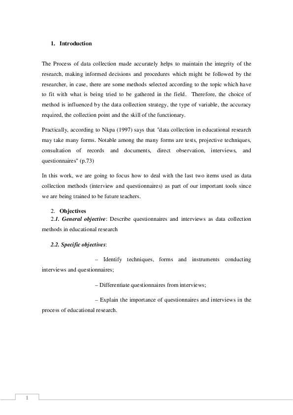 (PDF) Interviews and Questionnaire