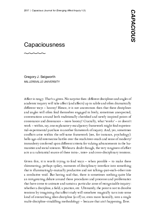 (PDF) Capaciousness