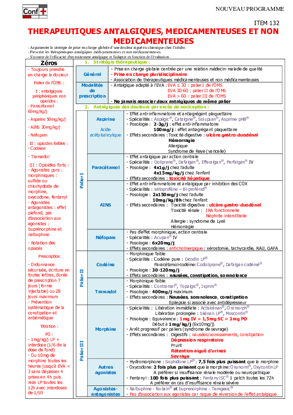 (PDF) THERAPEUTIQUES ANTALGIQUES, MEDICAMENTEUSES ET NON MEDICAMENTEUSES