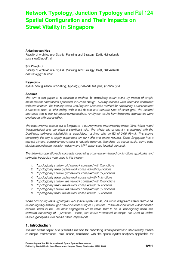 (PDF) Network Typology, Junction Typology and Spatial Configuration and ...