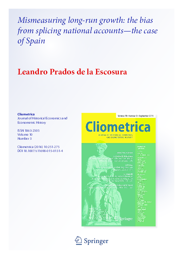 (PDF) Mismeasuring Long Run Growth. The Bias from Spliced National Accounts