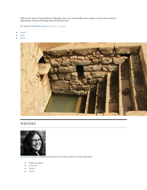 (DOC) After seven years of excavations at Magdala, four rare ritual ...
