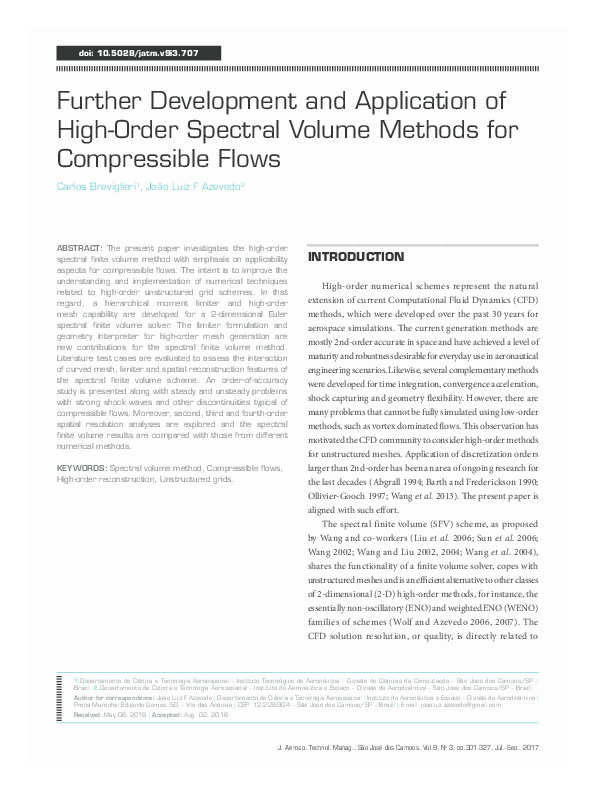 Pdf Further Development And Application Of High Order Spectral Volume Methods For Compressible