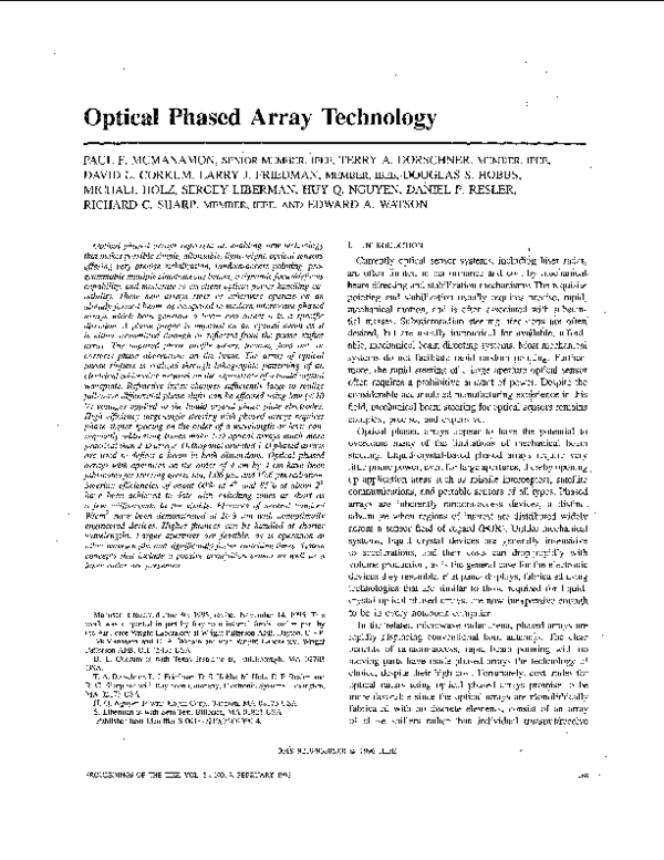 (PDF) Optical phased array technology