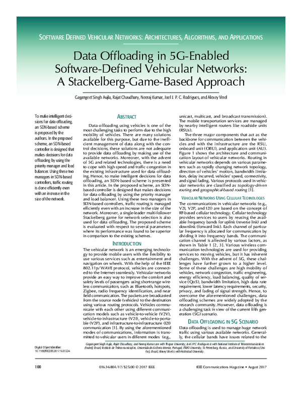 Pdf Data Of Oading In 5g Enabled Software De Ned Vehicular Networks A Stackelberg Game Based