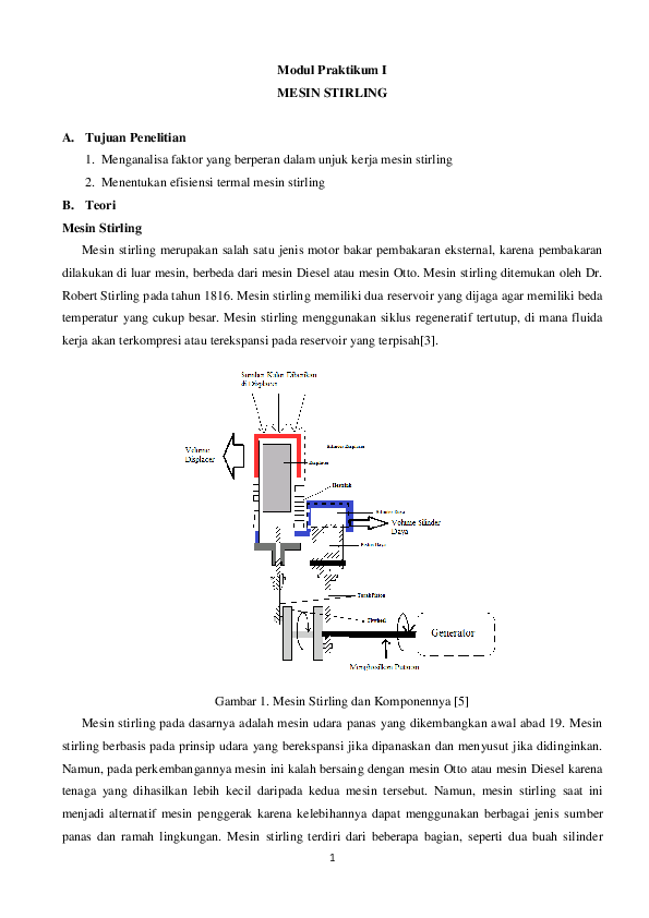 (DOC) Modul Praktikum I MESIN STIRLING