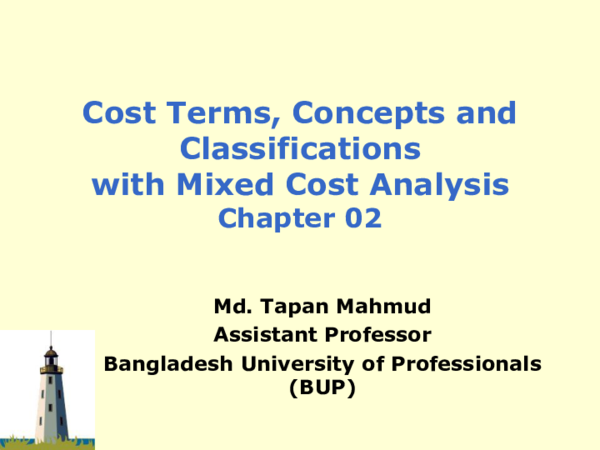 (PPT) Ch 02 Cost Terms Concepts and Classifications with Mixed Cost Analysis