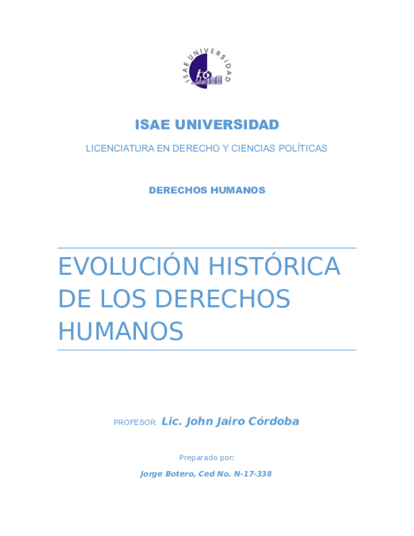 (DOC) EVOLUCIÓN HISTÓRICA DE LOS DERECHOS HUMANOS