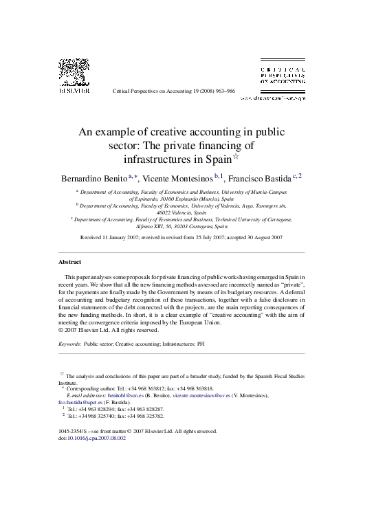 (PDF) An example of creative accounting in public sector: The private ...