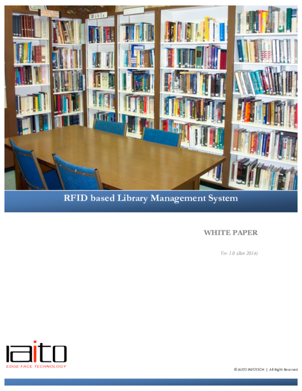 (PDF) RFID based Library Management System