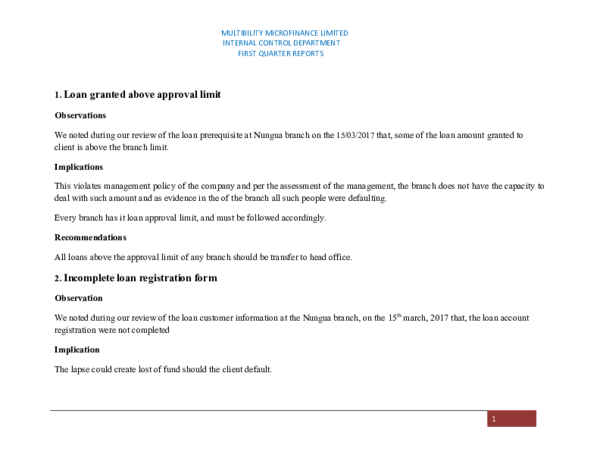 (DOC) Loan granted above approval limit