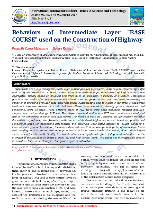 (PDF) Behaviors of Intermediate Layer "BASE COURSE" used on the ...
