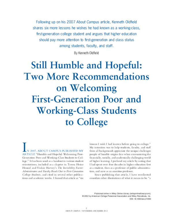 (PDF) Still Humble and Hopeful