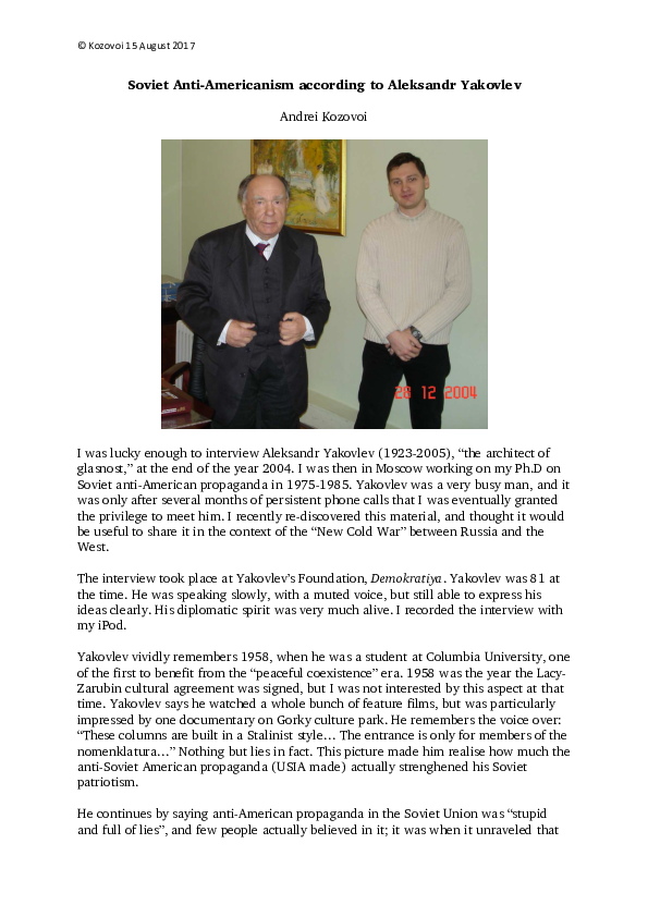 (PDF) Interview with Aleksandr Yakovlev