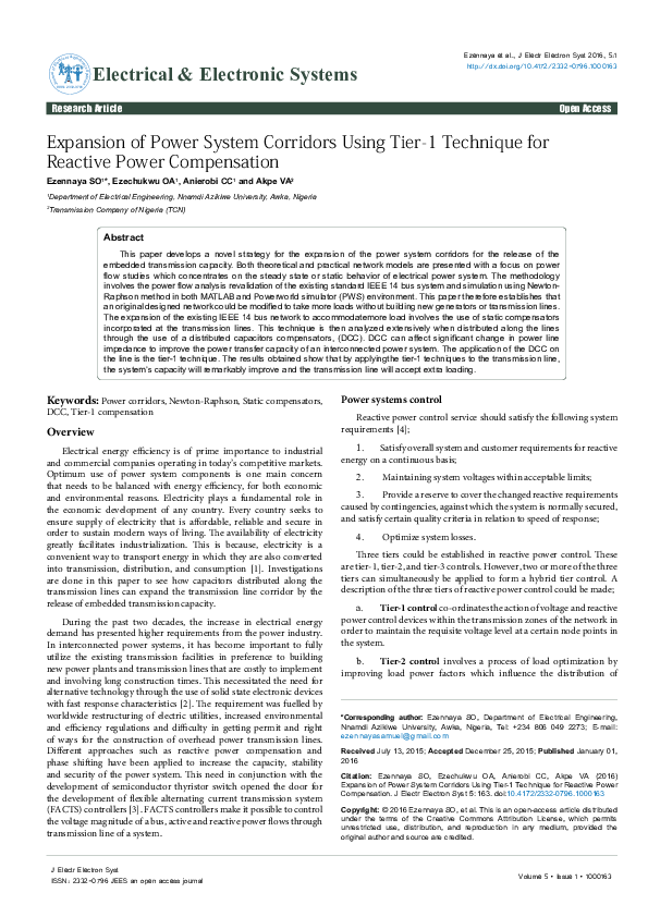 (PDF) Electrical & Electronic Systems Expansion of Power System ...