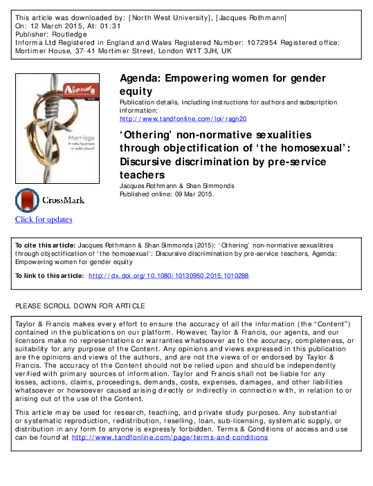 Pdf Agenda Empowering Women For Gender Equity Othering Non
