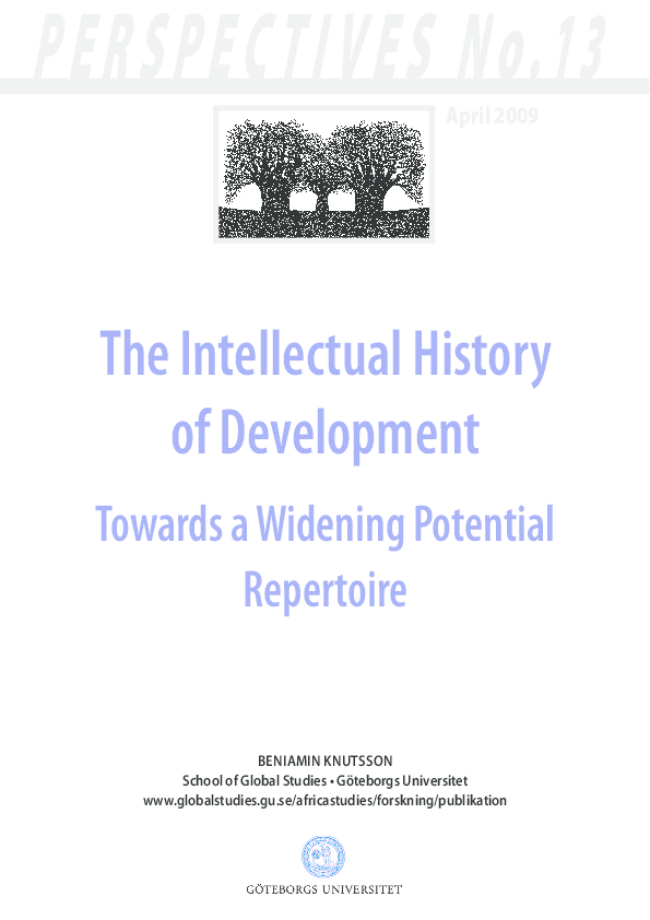(PDF) The intellectual history of development