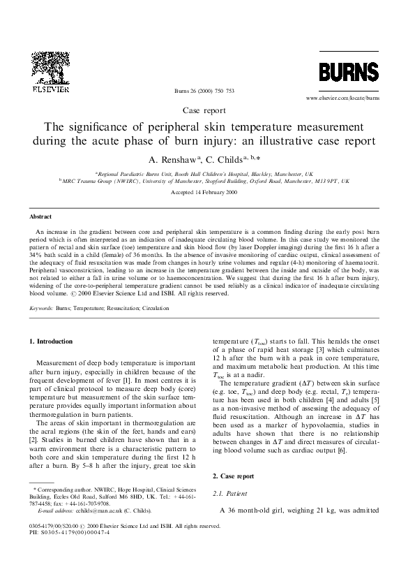 (PDF) The significance of peripheral skin temperature measurement ...
