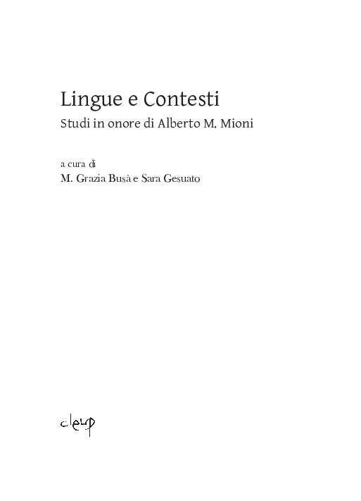 (PDF) Clitics and Affixes in some North-Eastern Italian varieties