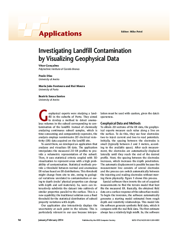 (PDF) Investigating Landfill Contamination by Visualizing Geophysical Data