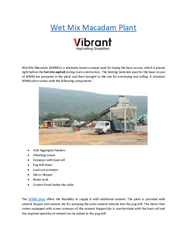 (PDF) Wet Mix Macadam Process