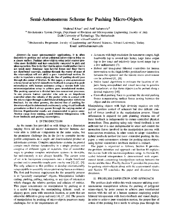 (PDF) Semi-autonomous scheme for pushing micro-objects