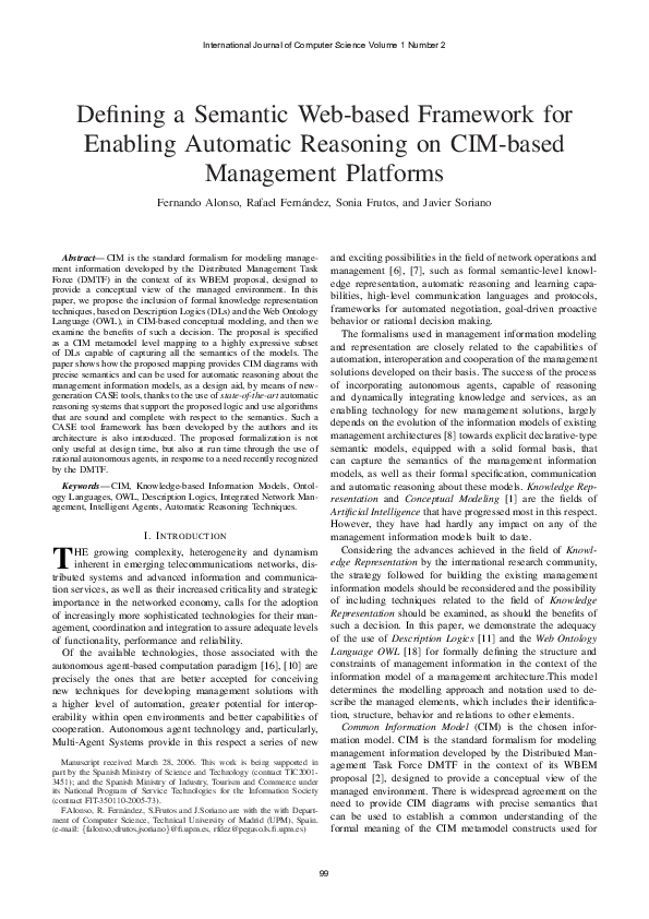 Pdf Defining A Semantic Web Based Framework For Enabling Automatic