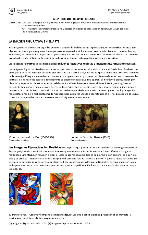 (PDF) ART GUIDE SIXTH GRADE