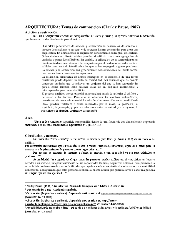 (DOC) ARQUITECTURA: Temas de composición (Clark y Pause, 1987