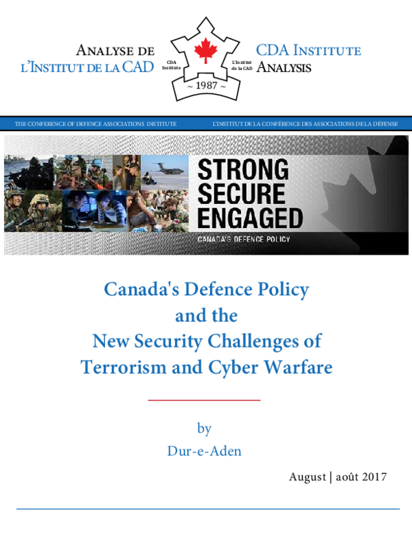 (PDF) Canada's Defence Policy and the New Security Challenges of ...