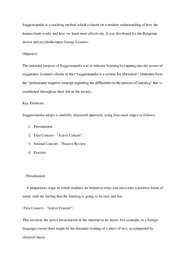 (DOC) Principles of Suggestopedia .docx