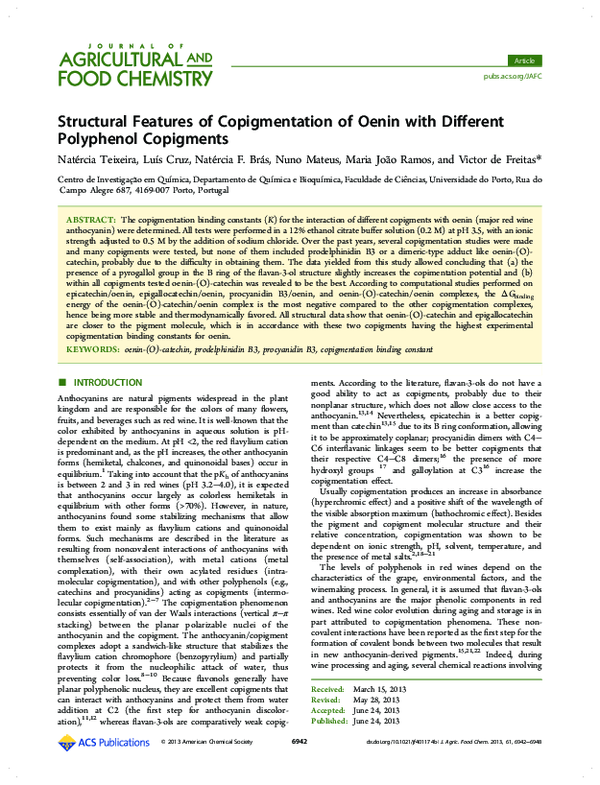 (PDF) Structural Features of Copigmentation of Oenin with Different ...