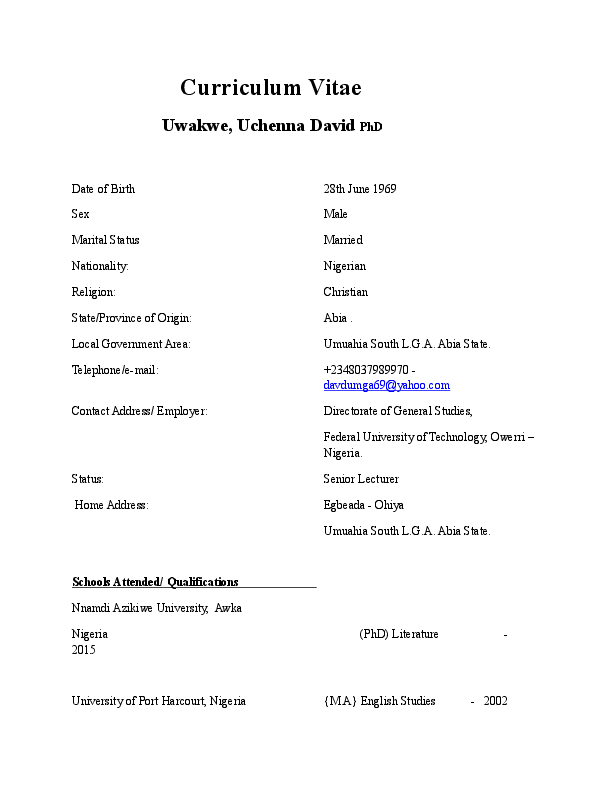 (DOC) Curriculum Vitae
