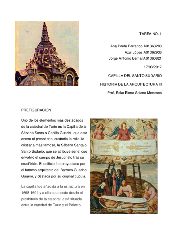(DOC) Tarea 1. Capilla del Santo Sudario
