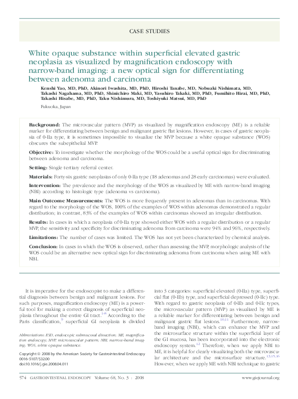 (PDF) White opaque substance within superficial elevated gastric ...
