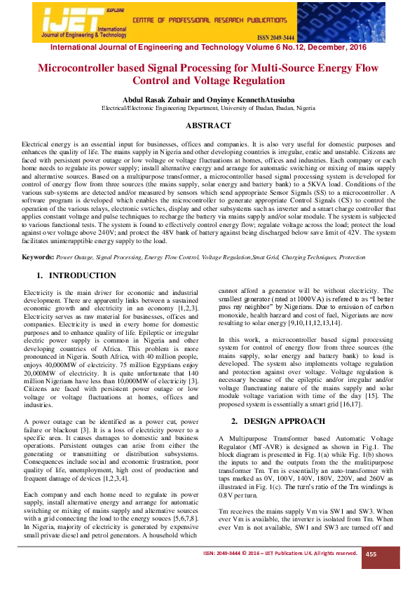 (PDF) Microcontroller based Signal Processing for Multi-Source Energy ...