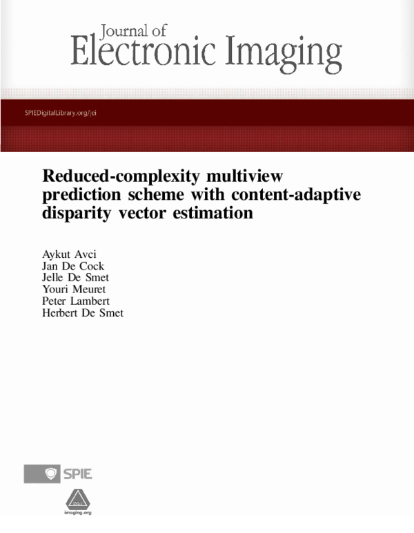 (PDF) Reduced-complexity multiview prediction scheme with content-adaptive disparity vector ...