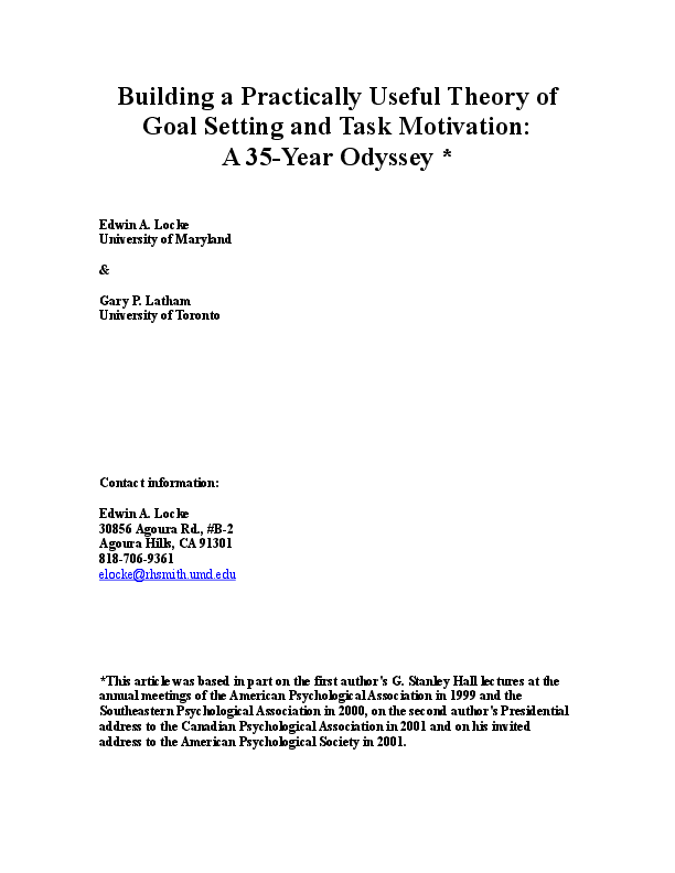 (DOC) Building a Practically Useful Theory of Goal Setting and Task ...