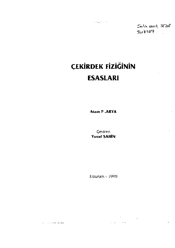 (PDF) Atam P. Arya-Cekirdek Fiziginin Esaslari