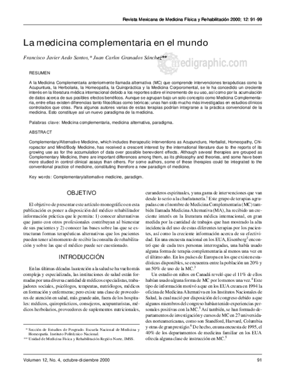 (PDF) La medicina complementaria en el mundo