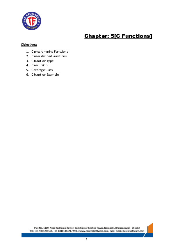Doc Chapter 5 C Functions 