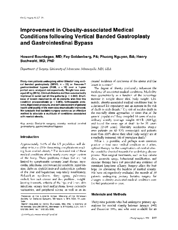 (PDF) Laparoscopic Vertical Banded Gastroplasty - an Effective Long ...