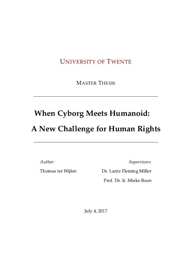 (PDF) When Cyborg Meets Humanoid: A New Challenge for Human Rights
