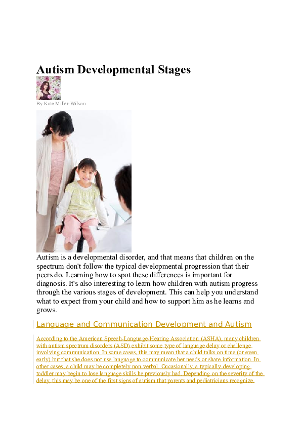 (DOC) Autism Developmental Stages